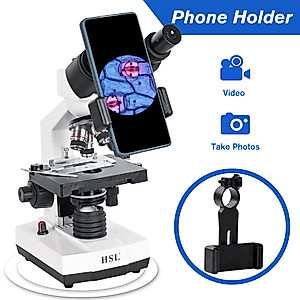 HSL 40x-2500x Compound Binocular Microscope for Adults Professional,microscopes for Student Educate,Biological Microscope LAB Micro Scope microscopio 1000x 400X