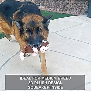 Jalousie 5 Pack Tough Plush Animal Dog Toys Assortment Value Bundle Dog Squeaky Toys Assortment Puppy Pet Mutt Dog Toy Dog Squeak Toy for Medium Large Dogs (5 Pack Dots)