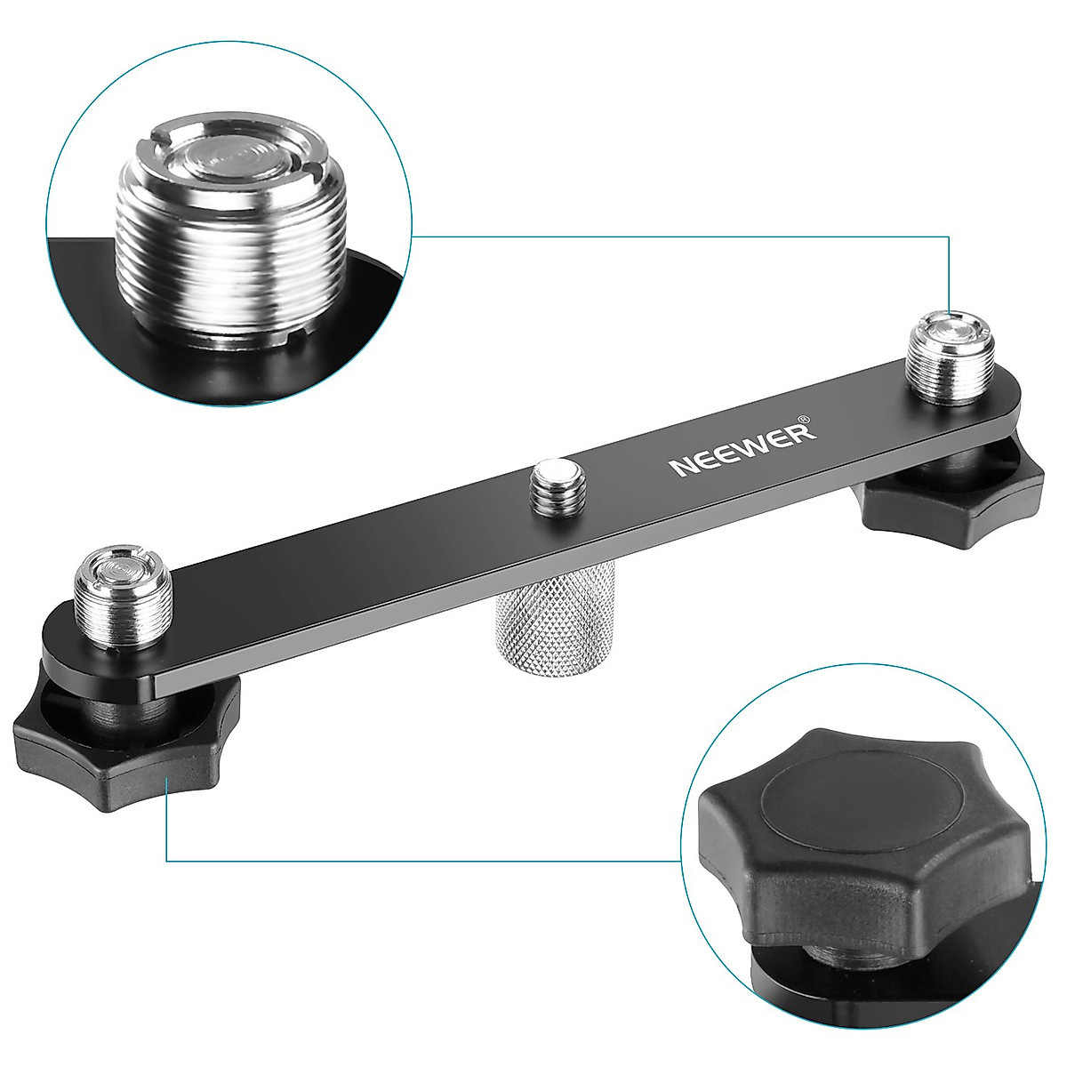 Neewer NW-036 Microphone Bar, Durable Sturdy Steel Microphone Mount Bracket T-bar with Standard 5/8-inch Thread Smooth Finish, Suitable for Most Microphones Clips Stands Boom Arms (Original Version)