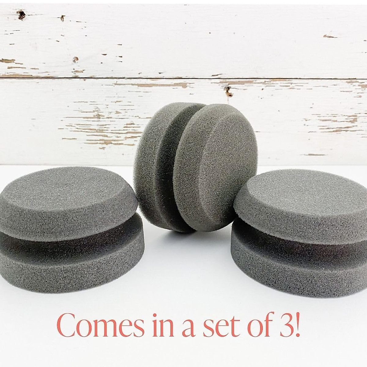 Chalk Style Painting Sponges - Set of 3-4” Round Reusable Handheld Sponge for Smooth Furniture Paint & Top Coat Application with No Brush Strokes - Washable Multi-Use Paint Applicator