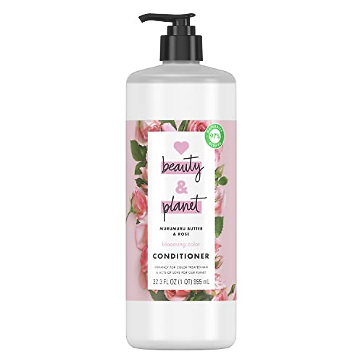 Love Beauty And Planet Blooming Hair Conditioner for Color Treated Hair Murumuru Butter & Rose Paraben & Silicone Free & Vegan Hair Care, 32.3 Fl Oz