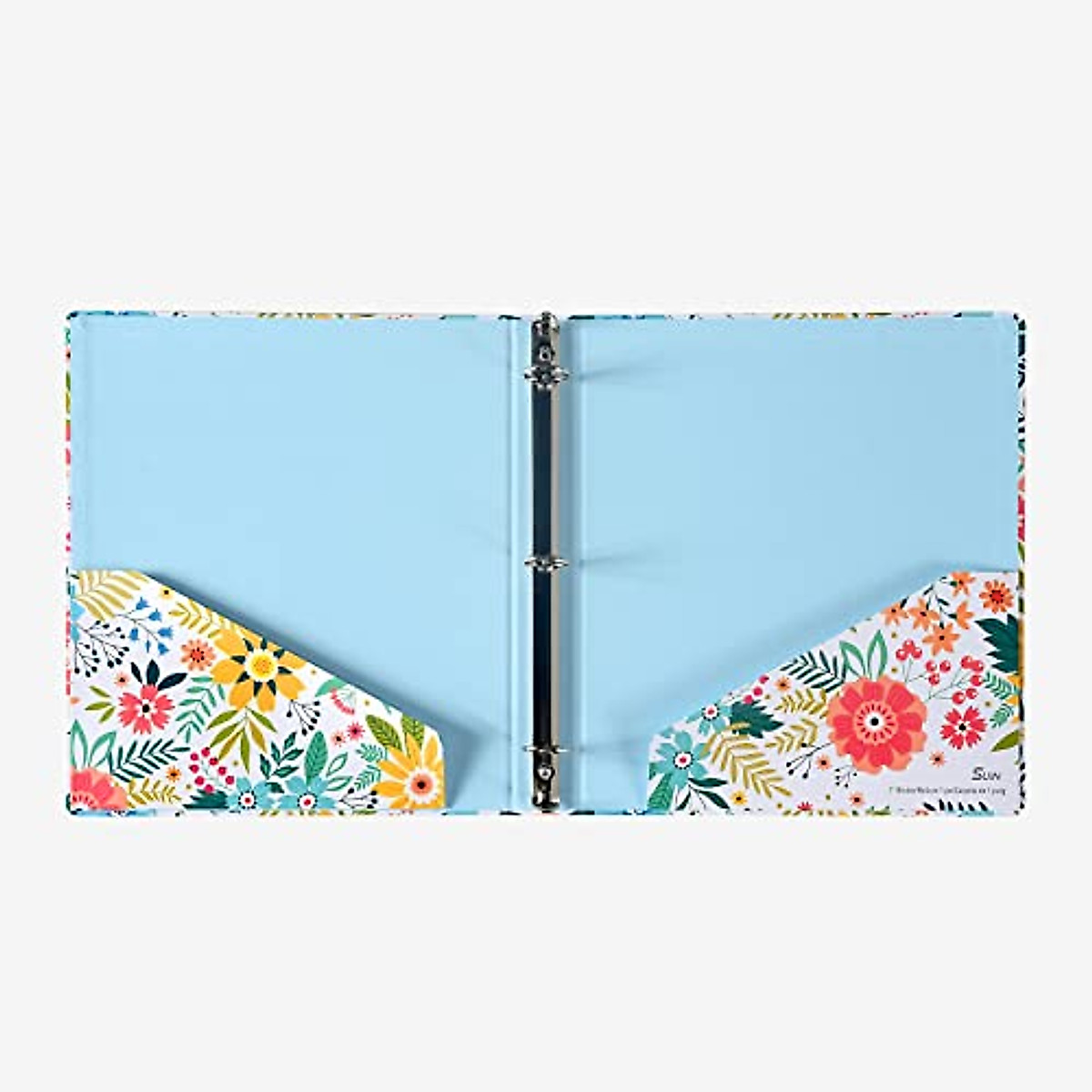 1-inch 3-Ring-Binder with Pockets 1'' Decorative Round Ring Binders for School Holds US Letter Size 8.5'' x 11'' 200 Sheets for Office/Home/Back to School, 2 Pack