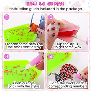 57PCS Diamond Painting Stickers for Kids - Fun DIY Diamond Painting Kits for Kids, Arts and Crafts for Kids Ages 8-12/6-8, Gem Sticker Art Kits for Kids Adult Beginners Gift