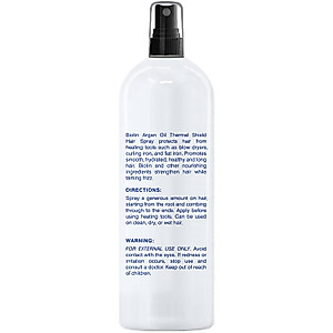 Botanic Hearth Heat Protectant Spray for Hair - With Argan Oil & Biotin - Conditioner & Thermal Protection for Hair from Heat, Tools, Flat Iron & Hot Blow Dry - for Men and Woman, Made in USA, 8 fl oz