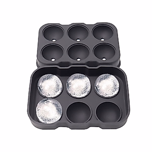 mingpou Ice Cube Tray Set of 3, Makes Diamond,Spherical,Square Shaped Maker Mold, Easy Release BPA Free with Removable Funnel Lid Mold for Chilling Cocktails,Whiskey,Homemade Juice