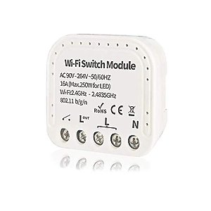 WiFi Momentary Inching Relay Self-Locking Switch Module, AC 90-264V WiFi Relay Switch Module eWelink APP Remote Control Switch Relay Module, Compatible with Alexa Echo Google Home