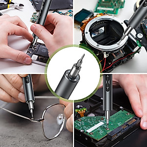 KeeKit Precision Electric Screwdriver, Portable Power Screwdriver, Rechargeable Repair Tool with USB Charging, 3 LED Light for Phones, Camera, Laptop