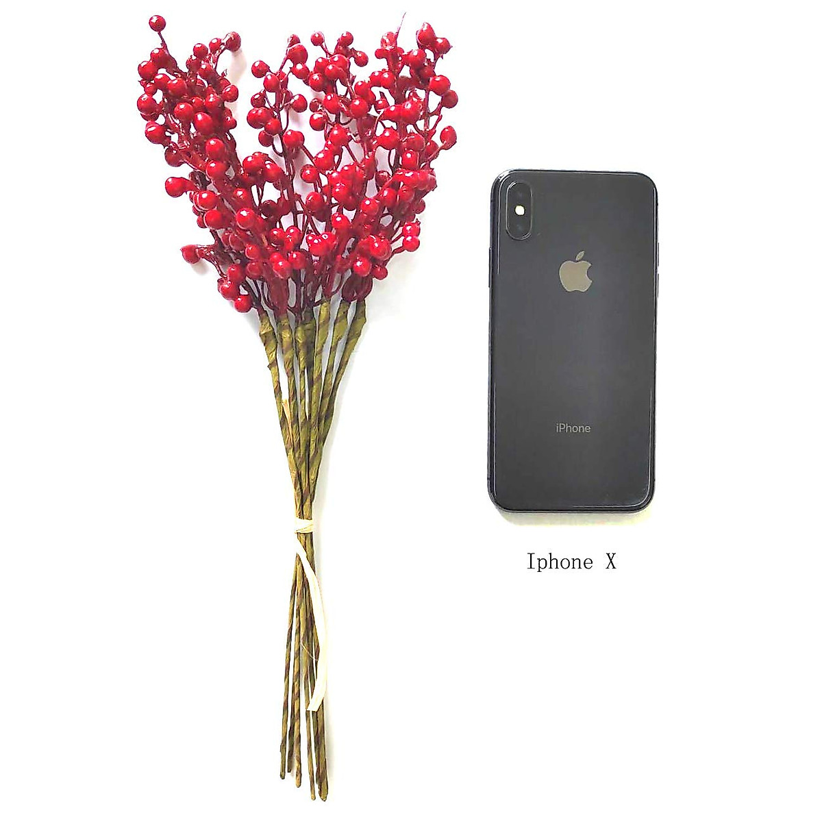 efivs arts Artificial Red Berry,8 Pack Holly Christmas Berries Stems for Christmas Tree Decorations, Crafts, Holiday and Home Decor (red)