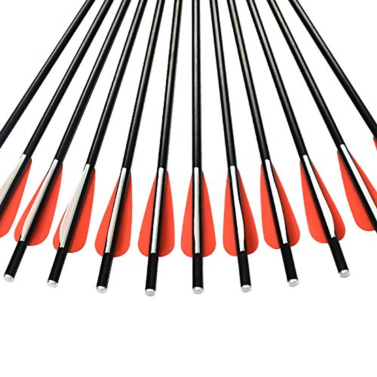NIKA ARCHERY 12X 16 Crossbow Bolts Fiberglass Arrows with Flat Nock for Outdoor Hunting