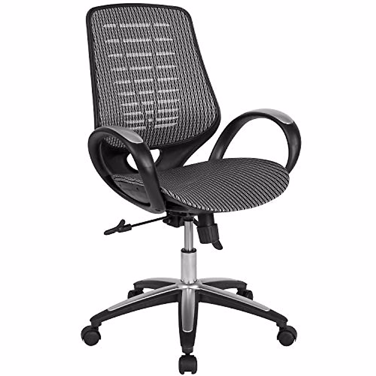 Flash Furniture Newton Mid-Back Ergonomic Office Chair with Contemporary Mesh Design in Gray