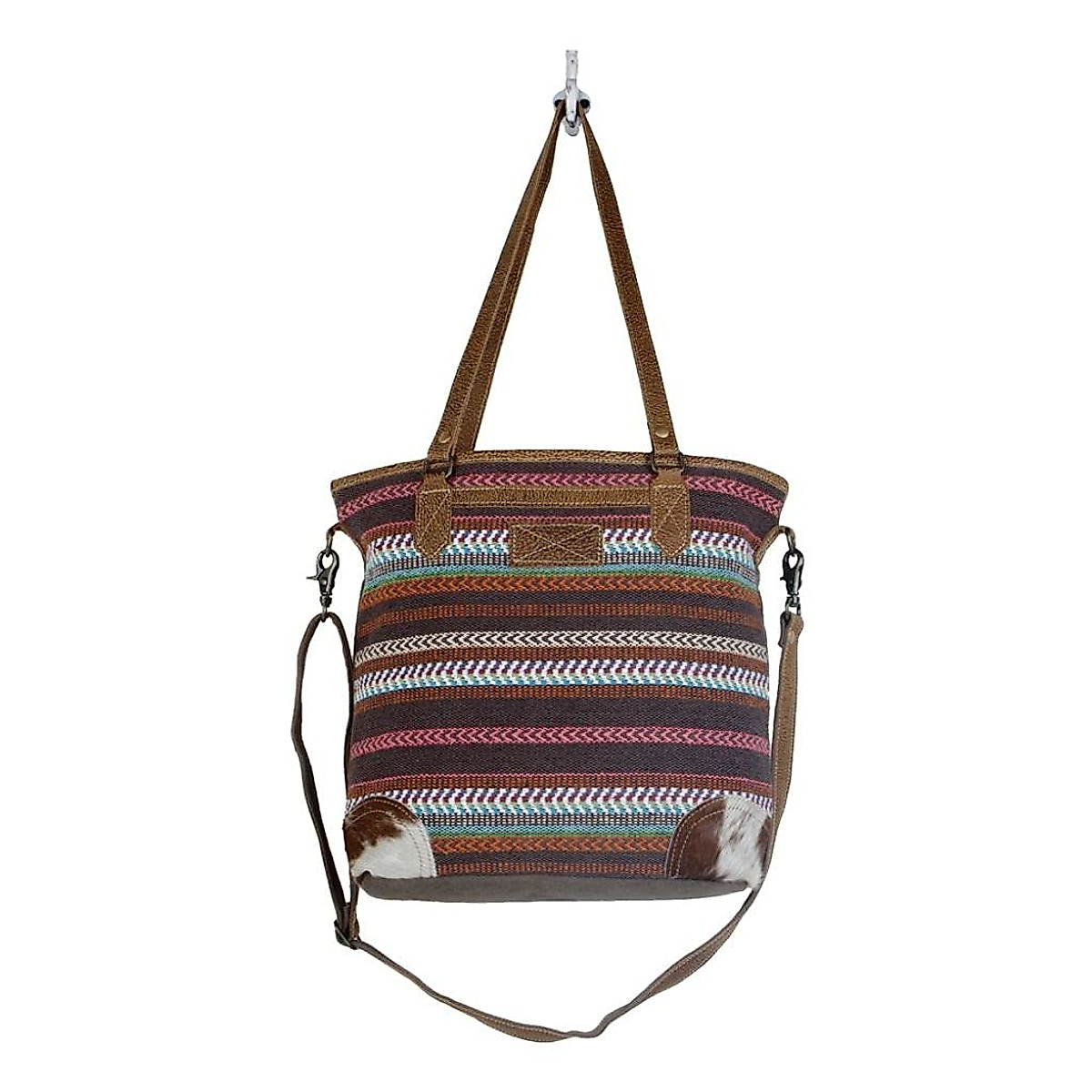 Myra Bag Braided Shoulder Bag Upcycled Cotton & Leather S-2820