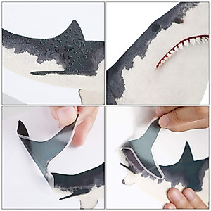 8 Pieces of Sharks Wall Stickers Peel and Stick Shark Wall Decals Sharks Removable Shark Decorations Sea Creature Animal Decal for Party Room Nursery Home Decor