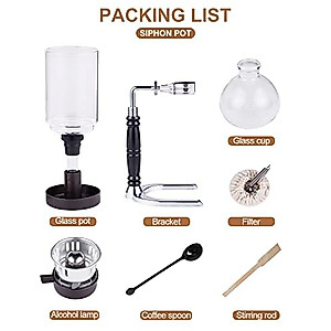 YUCHENGTECH Siphon Syphon Coffee Maker Tabletop Glass Siphon Pot Glass Technica Syphon Coffee Maker Siphon Vacuum Coffee Maker(5 Cups(600ml))
