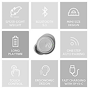 PALOVUE Wireless Earbuds, in-Ear Earphones with Bluetooth 5.3, Built-in Mic, 35H Playtime Deep Bass Stereo, with Lightweight Compact Charging Case for Sport/Work Compatible iPhone Android