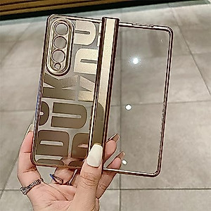 Compatible with Galaxy Z Fold 4 Case with Built-in Screen Protector | Hinge Protection | Full Body Ultra-Thin Anti-Scratches Shockproof Protective Phone Cover for Samsung Galaxy Z Fold4, Gold