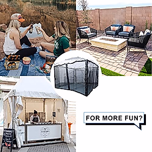 ONENESS Mesh Sidewall for 10x10 Pop Up Canopy - Straight Leg, 4 in 1 Panel Sunshade sidewalls with Velcro, Black, Only Sidewall No Frame