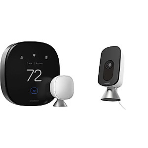 ecobee New Smart Thermostat Premium with Smart Sensor and Air Quality Monitor + ecobee SmartCamera