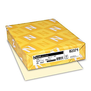 Neenah Exact Vellum Bristol Cardstock, 8.5" x 11", 67 lb/1647 GSM, Cream, 250 Sheets (82371)