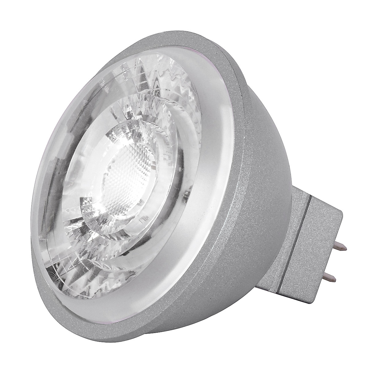 Satco S8638 8W MR16 LED Silver-Back Reflector Light Bulb, GU 5.3 Base, Dimmable, 15-Degree Beam, 4000K
