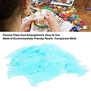 100PCS Plastic Floss Bobbin - Transparent Matte Embroidery Floss Bobbins for Organizing Threads, Cross Stitch Supplies - Environmental Plastic Floss Winder and Thread Organizer