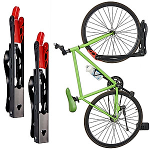 Wallmaster BIKEPAL Swivel Bike Rack, Wall Mounted Bike Storage System, Space Saving for Home and Garage, 2 Pack