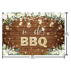 AIBIIN 7x5ft I Do BBQ Backdrop for Adults Men Women Couples Engagement Bridal Shower Boho Wedding Rustic Wooden Photography Background Baby Shower Birthday Party Decorations Banner Photo Booth Props