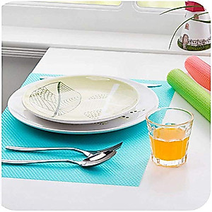 6 PCS Refrigerator Mats EVA Shelf Liners Refrigerator Liners Can Be Cut Refrigerator Mats Pad Washable Fridge Mats Liners 2 Pink/2 Green/2 Blue