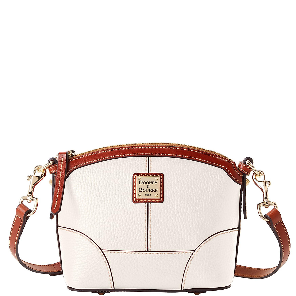 Dooney & Bourke Handbag, Pebble Grain Mini Domed Crossbody - White
