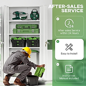 INTERGREAT Metal Storage Cabinet,72" Steel Lockable File Cabinet with Locking Doors and Adjustable Shelves,Locking Tool Cabinets for Office,Home,Garage,Gym,School (White)