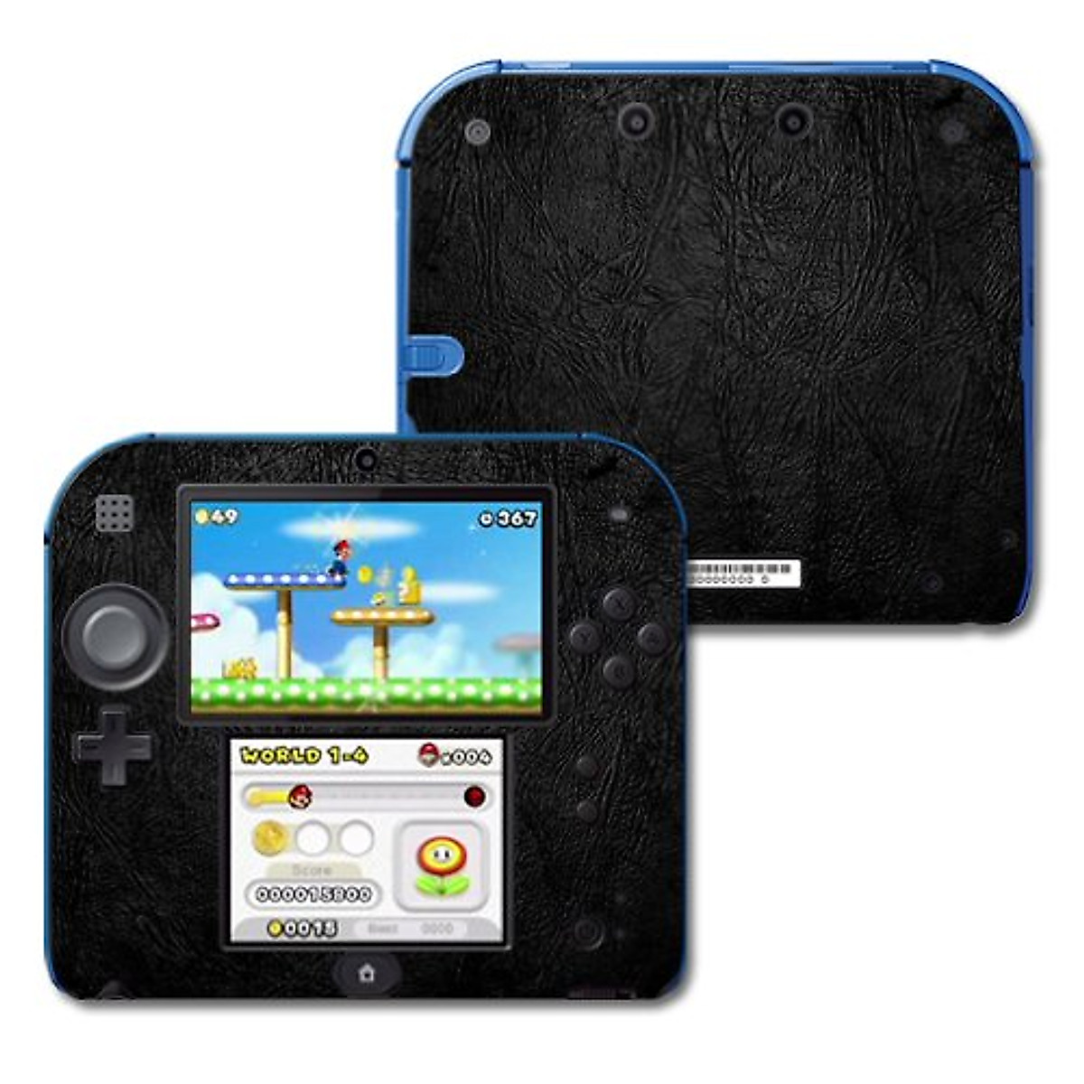 MightySkins Skin Compatible with Nintendo 2DS - Black Leather | Protective, Durable, and Unique Vinyl Decal wrap Cover | Easy to Apply, Remove, and Change Styles | Made in The USA