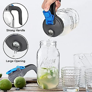 3 Pack 64oz Glass Mason Jar Pitchers with Airtight Lids - Sun Tea & Cold Brew Pitchers, Ideal for Lemonade, Coffee, Flavored Water