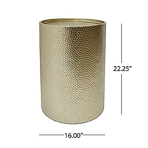 Christopher Knight Home Kaylee Modern Round Hammered Iron Accent Table (2 Pack) -Gold