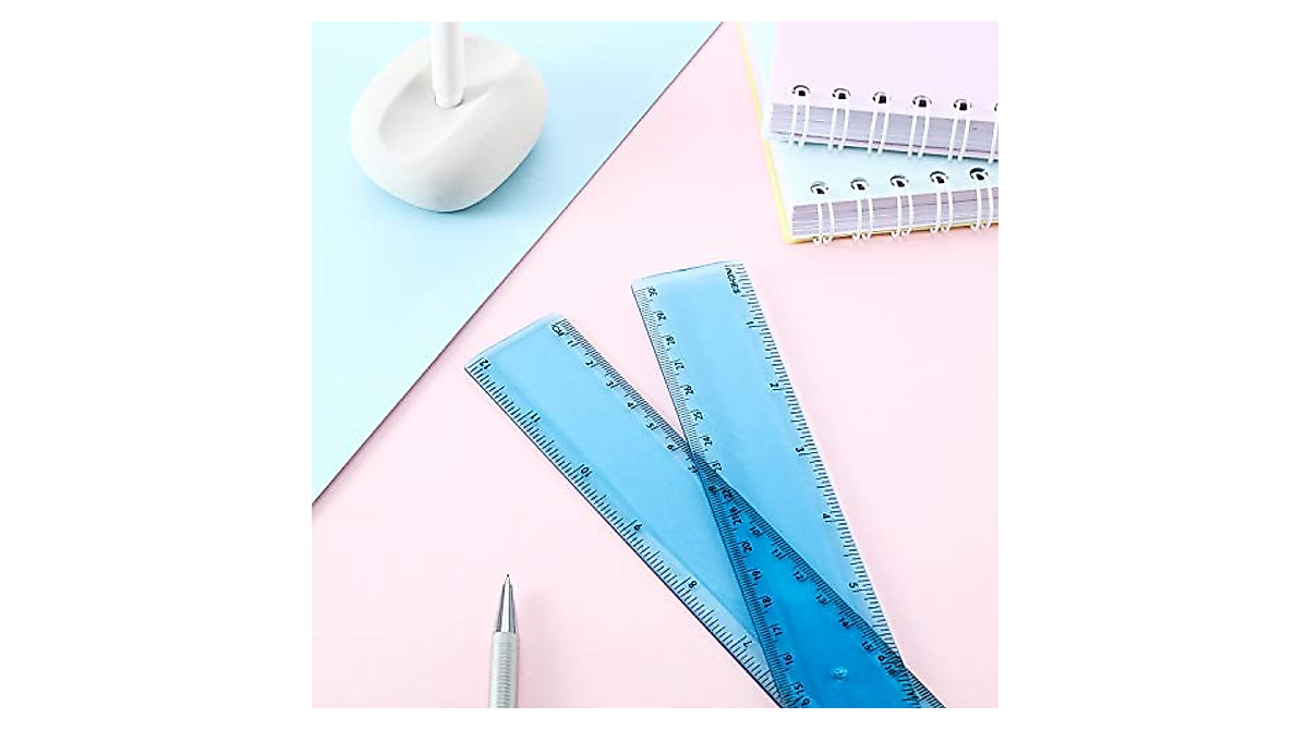 Buy 2 Pack Blue Plastic Rulers for School & Office