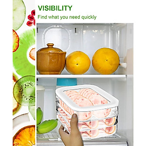 Deli Meat Container for Fridge, Lunch Meat Container for Refrigerator, Stackable Cold Cuts Storage Containers for Fridge, Ham Cheese Bacon Container with Lid for Cold Cuts, Deli, Lunch Meat, 3 Pieces