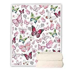 CYREKUD Butterfly Blanket,Butterfly Gifts for Women Birthday Throw Blanket,Butterfly Gifts for Girls Blanket,Pink Butterfly Blanket for Butterfly Lovers,Sofa Couch Beds Christmas Decor 50x60 Inches