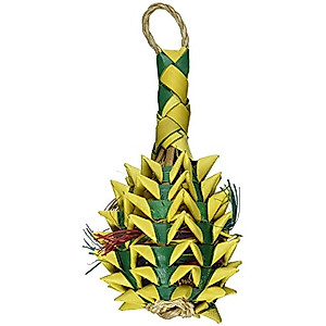 Bonka Bird Toys 03364 Small Foraging Pineapple Bird Toy Parrot Medium Planet Pinata Large Cockatiel Pleasure Parakeet Forage chew Conure Playground Wood pet Stuffed Treat Macaw
