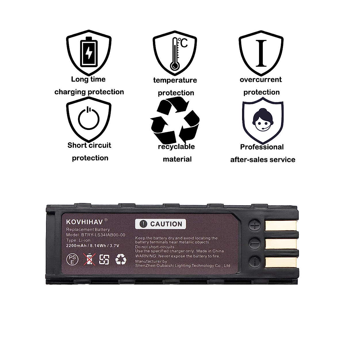 Replacement Battery for Symbol DS3478, DS3578, DSS3478, LS3478, LS3578, NGIS, XS3478 MOTOROLAMT2000 ZEBRAMT2000 Part NO 21-62606-01 KT-BTYMT-01R