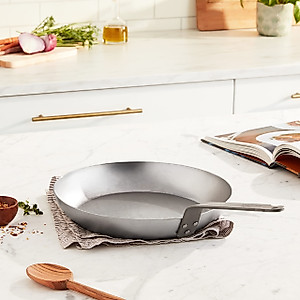 Mauviel M'Steel Black Carbon Natural Nonstick Frying Pan With Iron Handle, 11-in, Suitable For All Cooking Surfaces