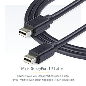 StarTech.com 3ft (91cm) Mini DisplayPort Cable, 4K UHD Video, mDP 1.2 Cable, M/M mDP Cord, Mini DisplayPort (Not Thunderbolt)