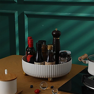 Lazy Susan Plastic Clear Rotating Turnable Cabinet Organizer - Round Turntable Storage Tray - Rotating Organizer for Makeup, Cosmetics Organizer, Turntable for Countertop Table Pantry Bathroom