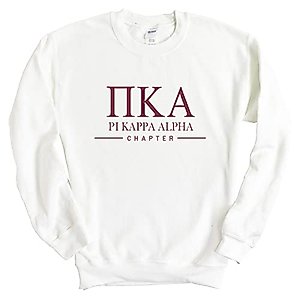 Pi Kappa Alpha Sweatshirt - PIKE Basic Lined Crewneck Sweatshirt White