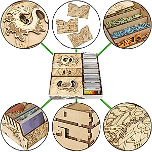 TowerRex Board Game Organizer for Spirit Island Board Game Box, Jagged Earth Expansion, Branch and Claw Expansion, Spirit Island Board Game Components, Tokens, Cards, Spirit Island boardgame