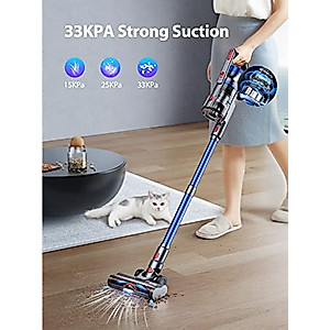 BuTure Cordless Vacuum Cleaner, 450W 33KPA Cordless Stick Vacuum, Up to 55 Mins Runtime, Anti-Winding Brush and 1.2L Large Dust Cup, Handheld Vacuum Cleaners for Hardwood Floor Carpet Stair Pet Hair