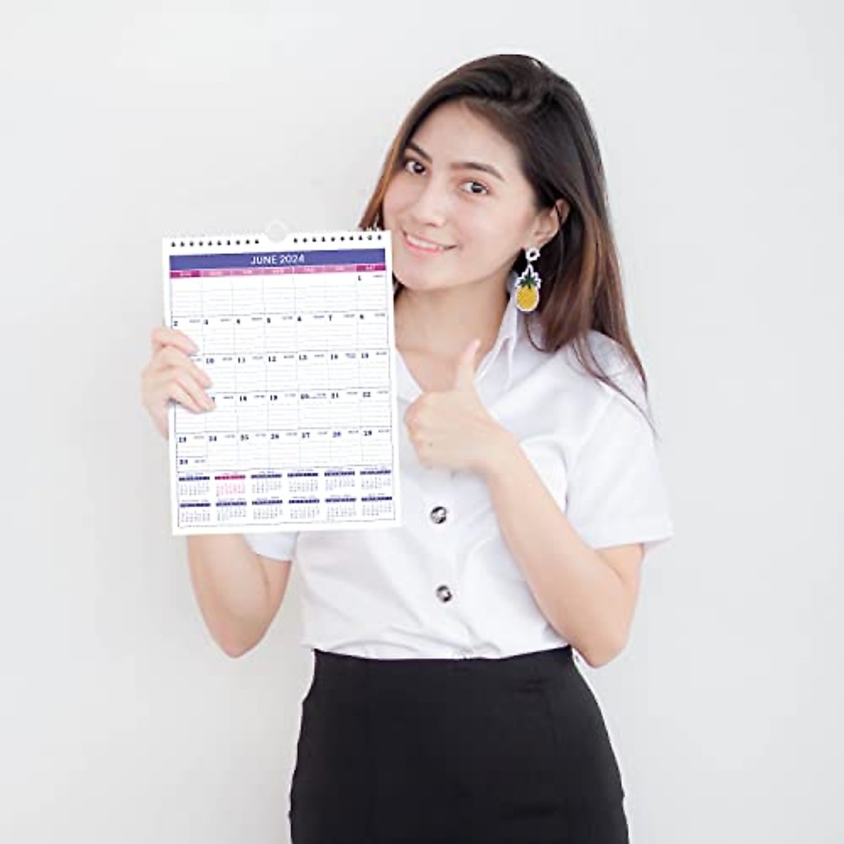2023-2024 Wall Calendar - 18 Months Calendar 2023-2024 from Jan. 2023 - Jun. 2024, 8.5" x 11", Twin-Wire Binding, Ruled Blocks with Julian Dates, Perfect Wall Calendar for Organizing