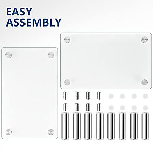 Rfiver Dual Glass Monitor Stand Riser, 2 Pack Computer Monitor Riser, Clear Monitor Stand for Desk, Create More Storage Space Under for Screens/Laptops/Printers