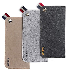 EZESO ESSENTIAL SKINCARE 3 Pack Eyeglass Cases - Soft Felt Slip-in Pouch Case - Glasses Storage Case Makeup Pouch