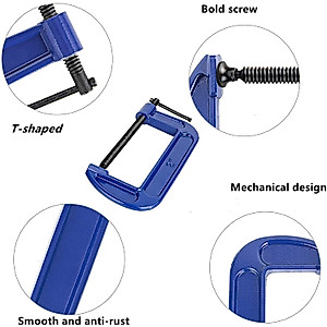 ZGRM C Clamps Set, 2-Inch C Clamp Heavy Duty C Clamps for DIY Carpentry Woodwork Building ( 4pcs)