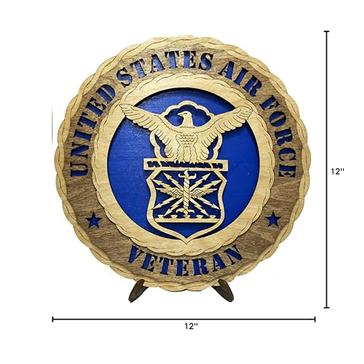 Air Force Veteran Armed Forces Military Unique Decorative Custom Laser Crafted Three Dimensional Wooden Wall Plaque - Traditional
