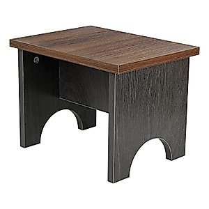Ouya Wooden Step Stools for Kids and Adults Capacity 500Lbs Kitchen Bathroom Footstool Utility One Step Stool with Black Oak OYHX OYHX