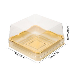 Healvian 50pcs Boxes Muffins Moon Cake Containers Dessert Containers with Lids Mousse Container Cake Carrier Cake Container with Lids Mini Cupcake Container Plastic Display Stand Household